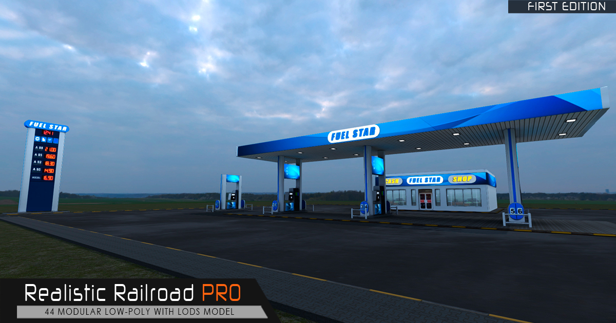 Realistic Fuel Station Pro | 3D Urban | Unity Asset Store