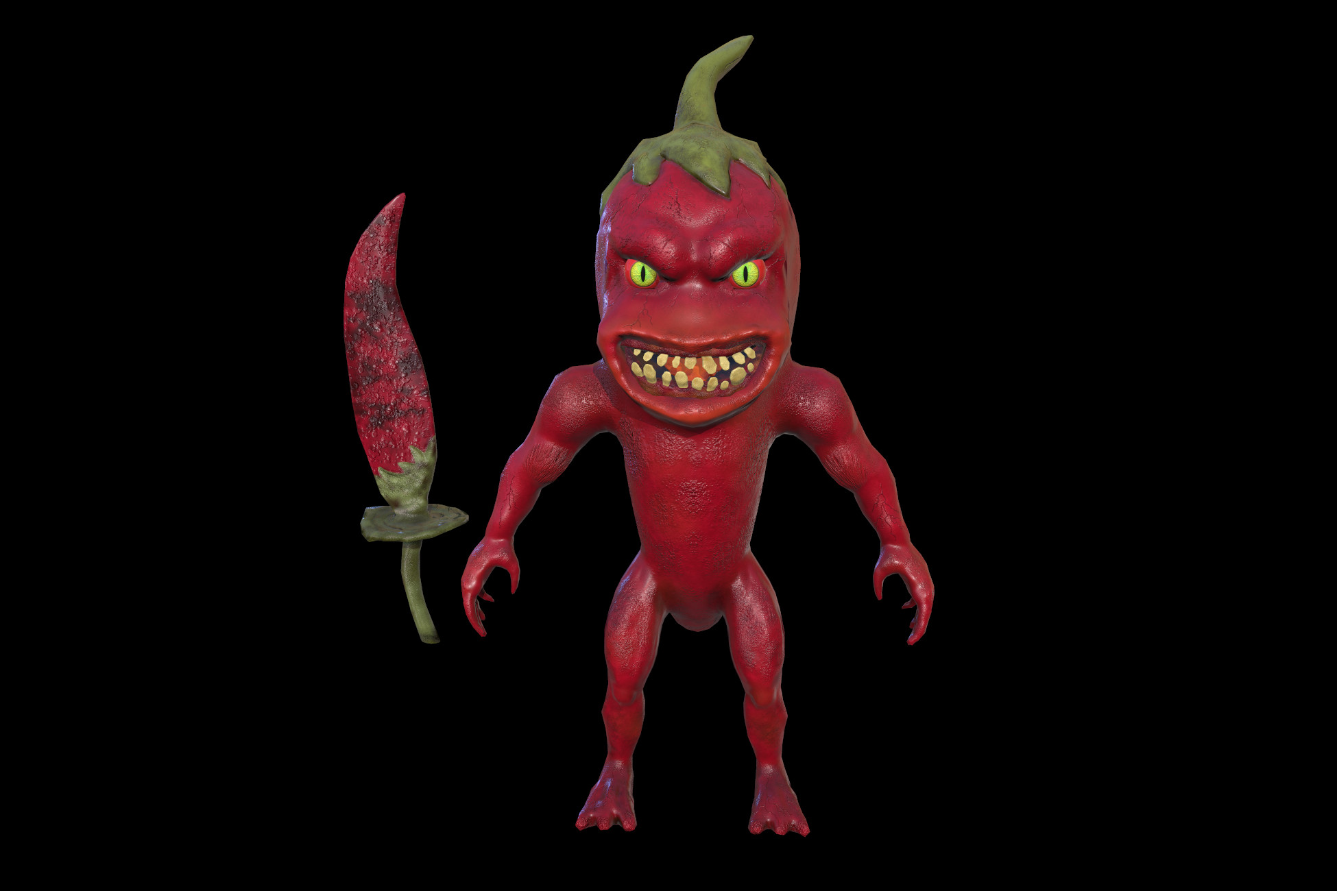 Pepper mutant low poly 3d model | 3D Creatures | Unity Asset Store