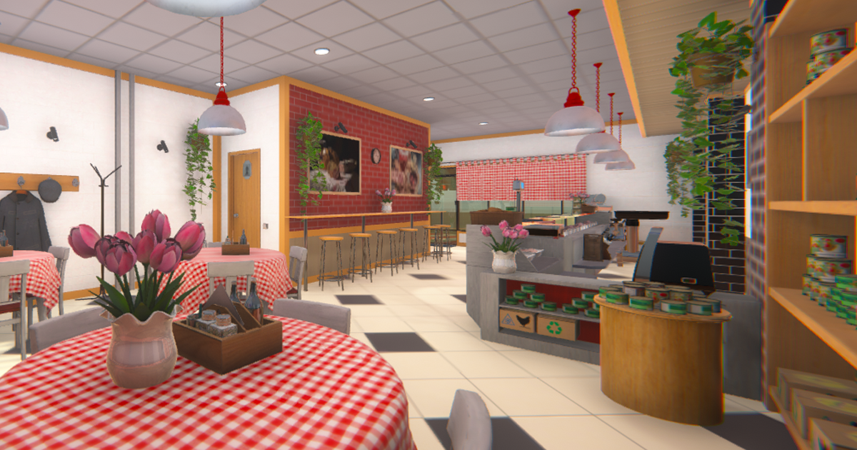 Butcher shop - cafe, meat freezer and cloakroom | 3D Interior | Unity ...