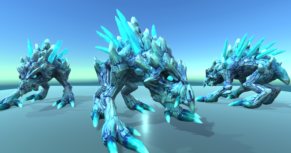 Ice Elemental Hound Creature | 3D 생물 | Unity Asset Store