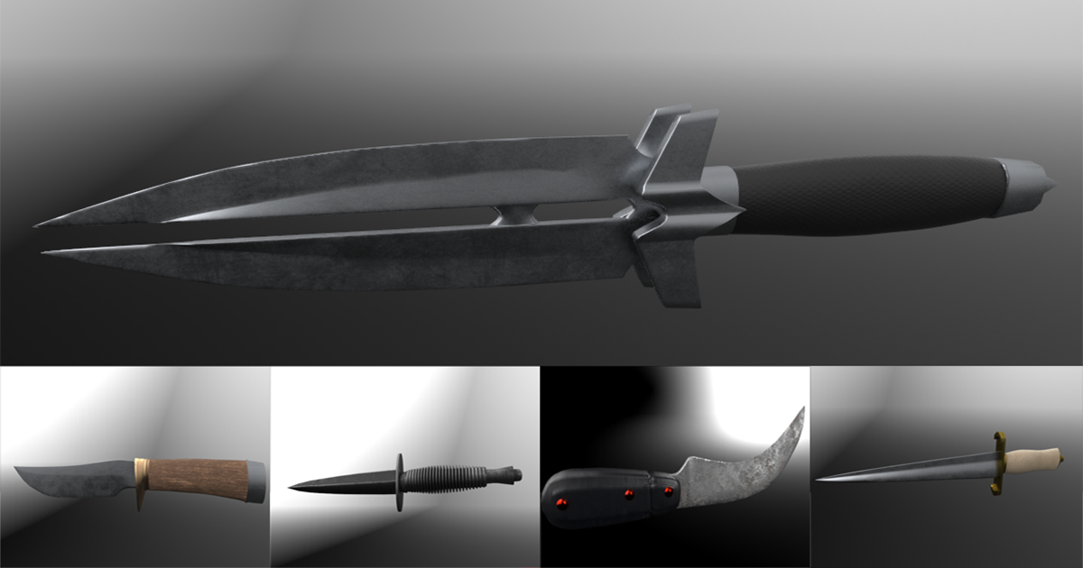Knives Weapon PBR pack | 3D | Unity Asset Store