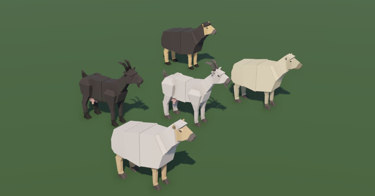 Animated Goat and Sheep- 3D low poly-FREE | 3D Animals | Unity Asset Store