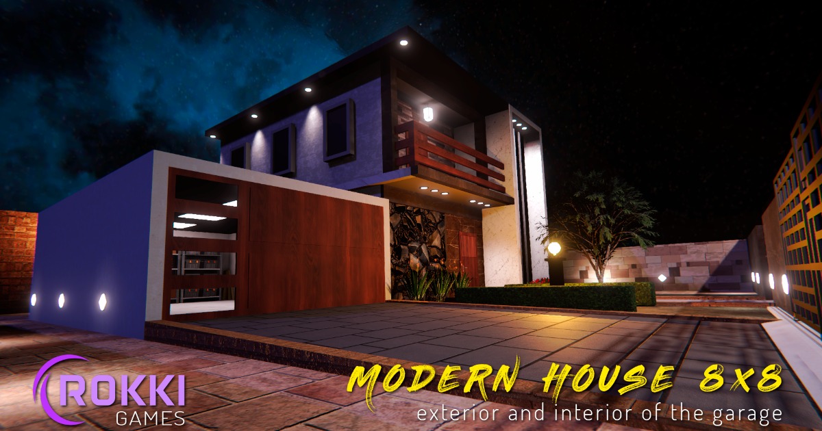 Modern House 8x8 | 3D Urban | Unity Asset Store