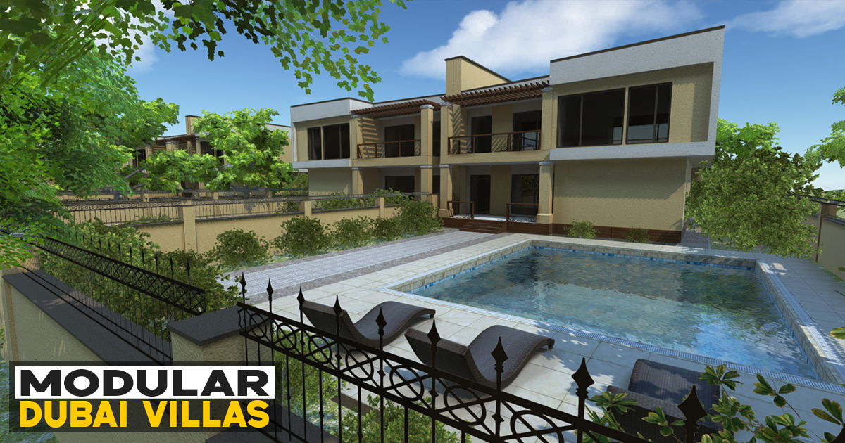 Modular Dubai Villas | 3D Urban | Unity Asset Store