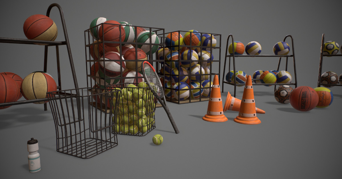 Sports items set 1 | 3D Props | Unity Asset Store