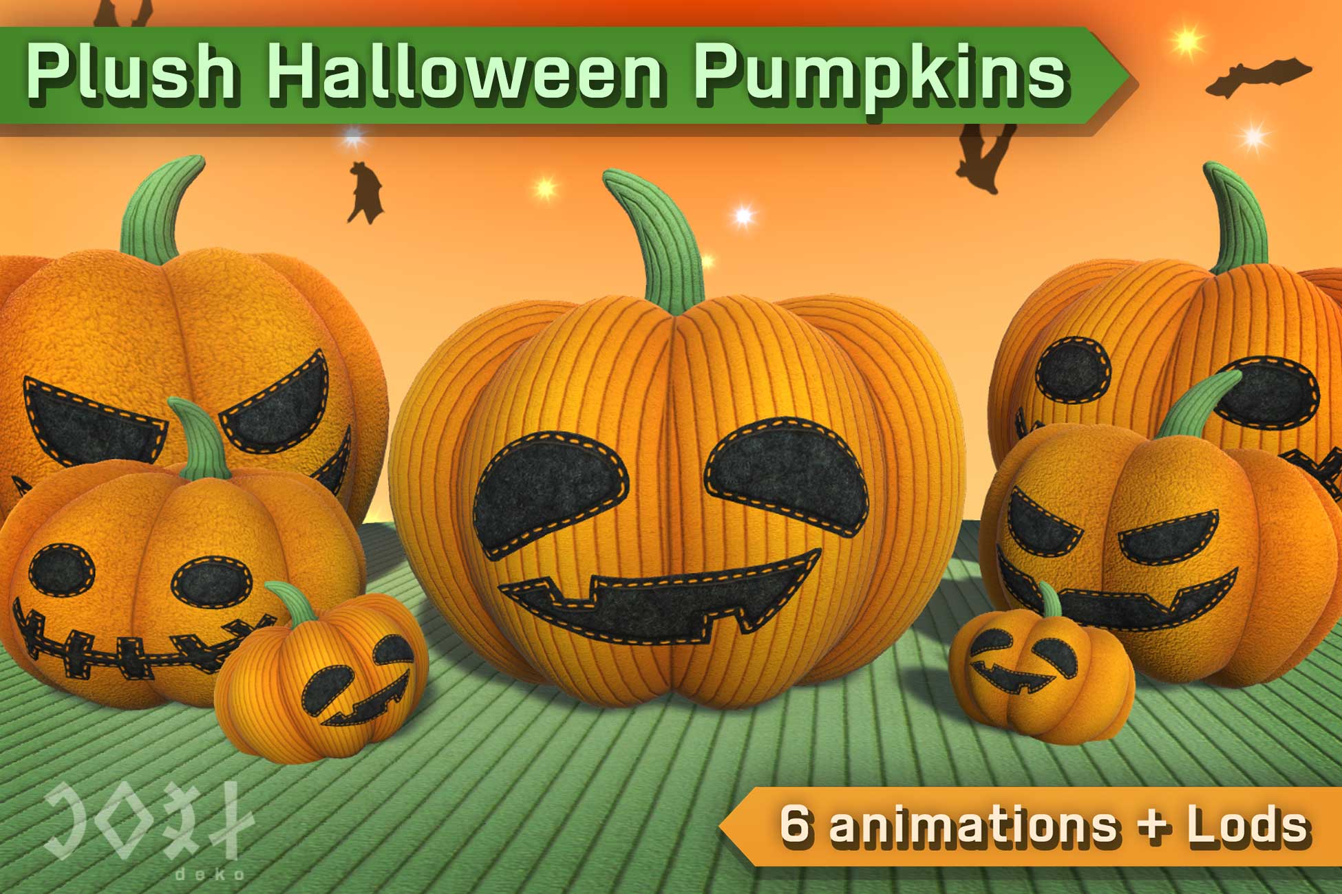 Plush Halloween Pumpkins Pack - Animated | 3D Characters | Unity Asset ...