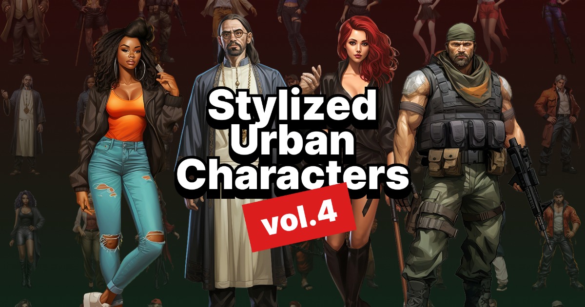Unique stylized urban civilian characters portraits hand paint full ...