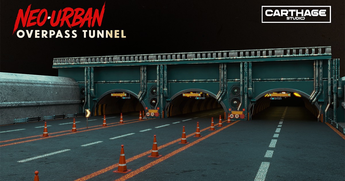 Urban Overpass Tunnel Modular Sci-Fi Tunnel Kit | 3D Roadways | Unity ...