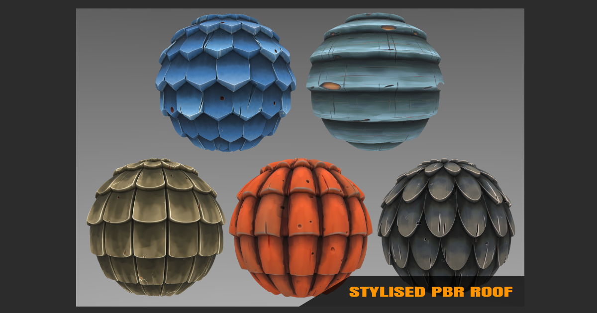 Stylized Roof PBR Materials Vol 01 | 2D Roofing | Unity Asset Store