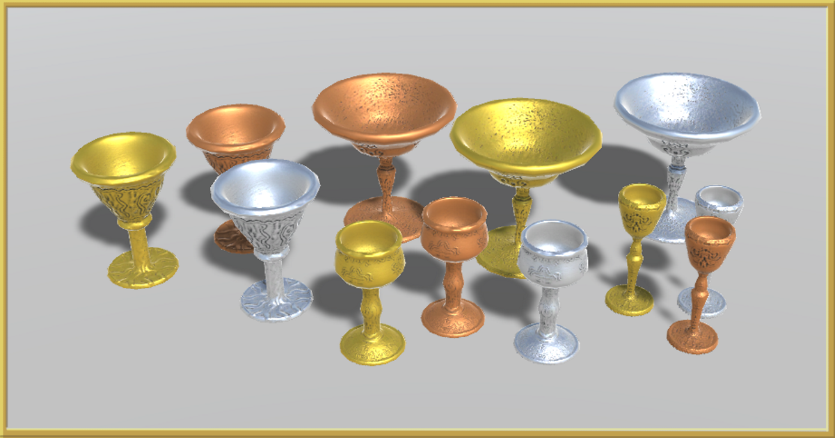 Metallic Cups [by Silver Cats] | 3D Props | Unity Asset Store