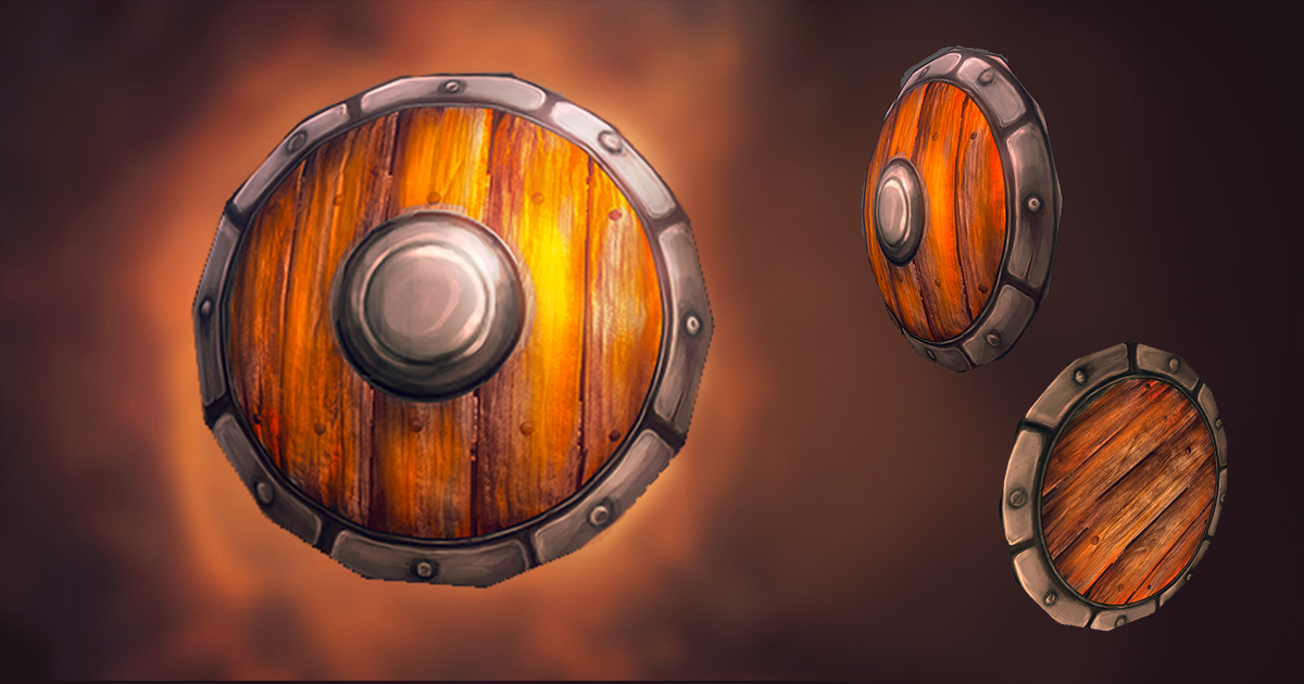 Low poly shield hand painted | Props | Unity Asset Store