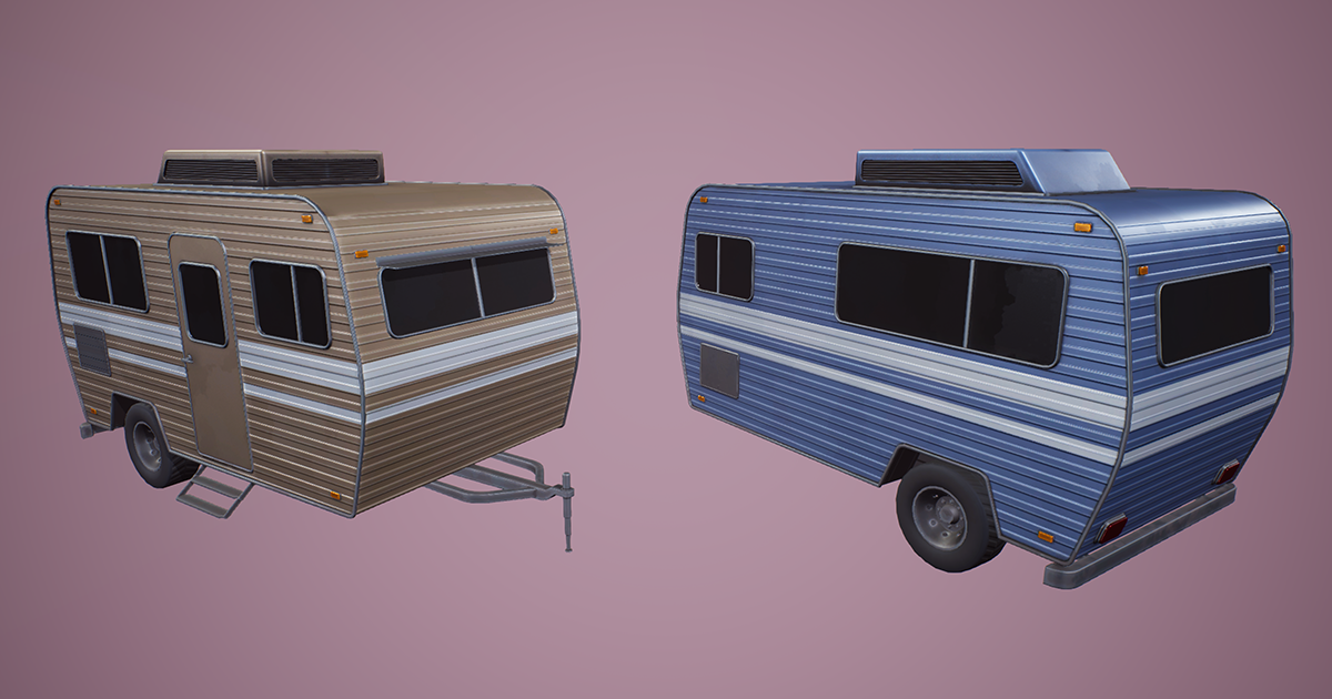 Stylized Camping Trailer | 3D Exterior | Unity Asset Store