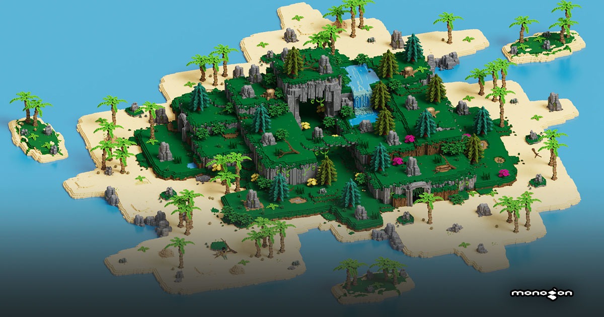 Voxel Virgin Island - 3D pixel art - monogon | 3D Environments | Unity ...