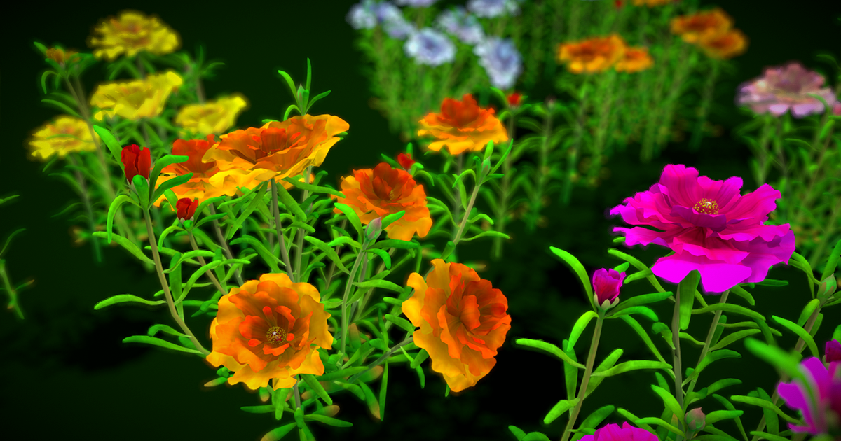 Flower Moss Rose | 3D Flowers | Unity Asset Store