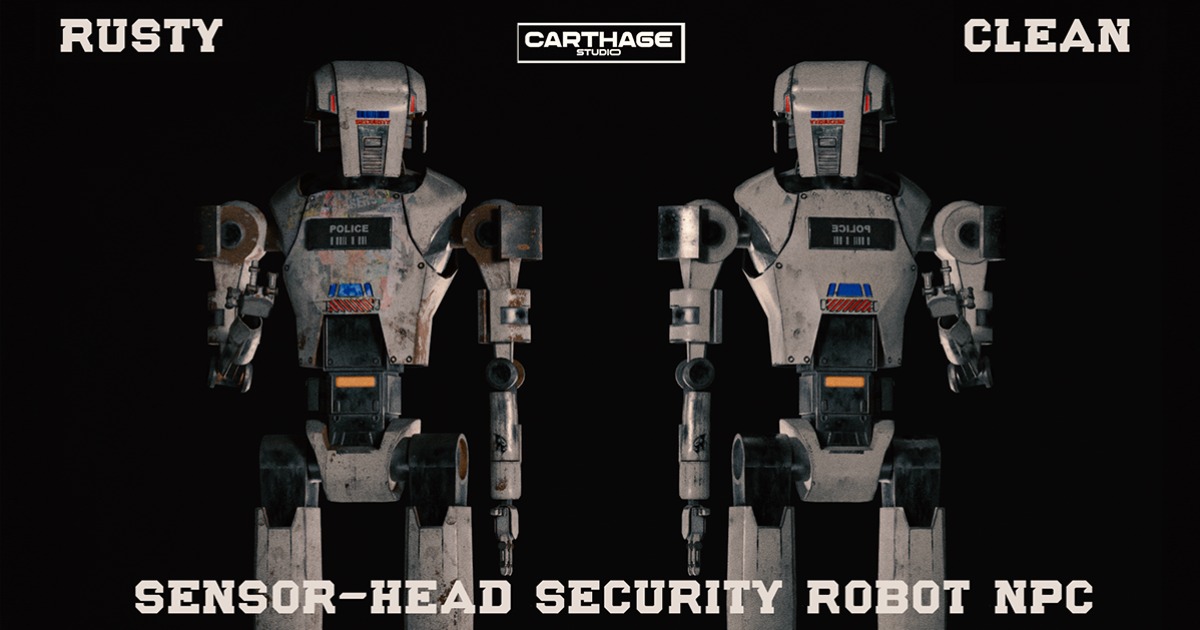Sensor-Head Security Robot NPC | 3D Robots | Unity Asset Store