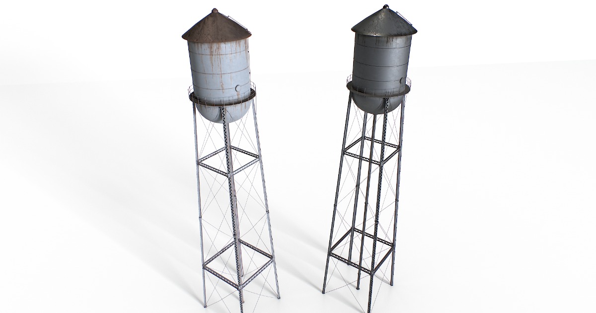 Metal water towers | 3D Industrial | Unity Asset Store