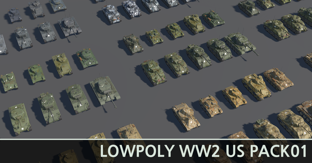 LowPoly WW2 US Pack01 | 3D 車両 | Unity Asset Store