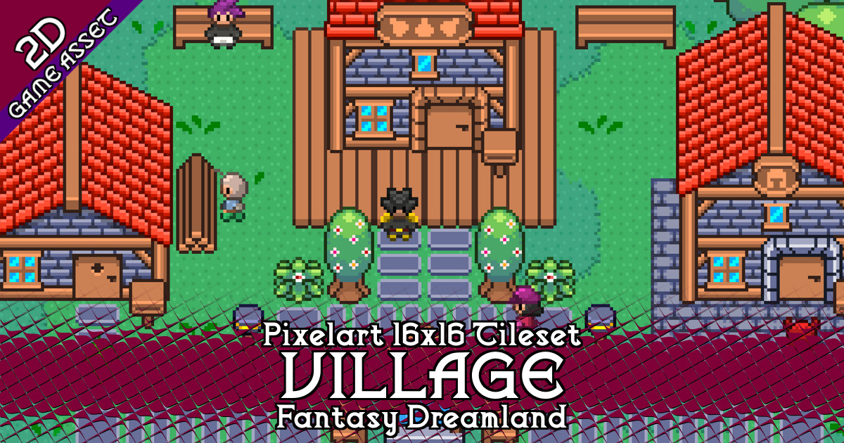 2D TopDown Village Tileset - Fantasy Dreamland | 2D Environments ...