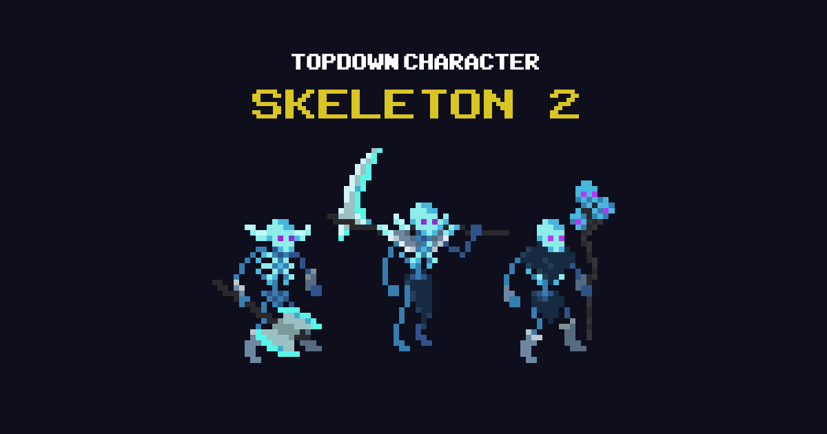 Skeleton 2 - Top Down Pixel Art Character Assets | 2D Characters | Unity Asset Store