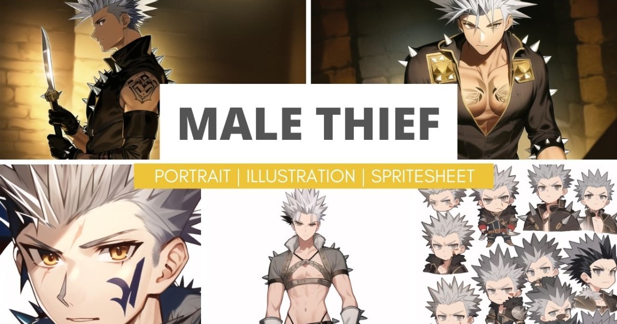 Male Thief (Night Piercer) - Fantasy Job Class Character Set | 2D ...