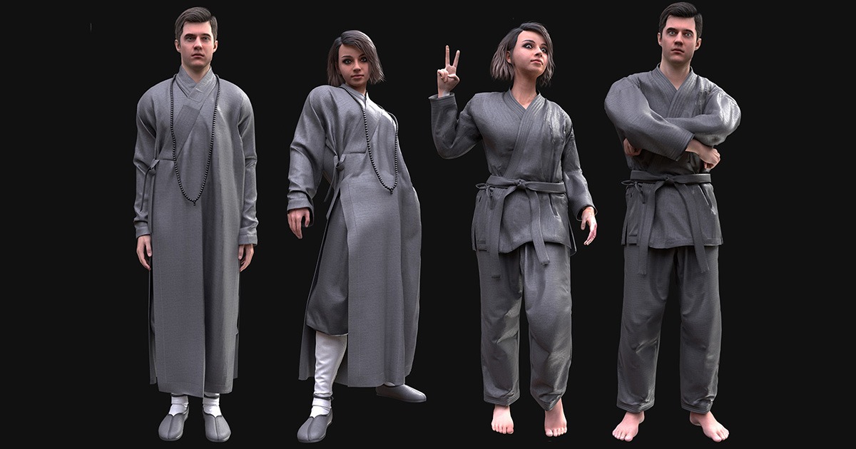 Collection 52 - Man/Woman in Martial Outfits - Rigged | 3D Characters ...