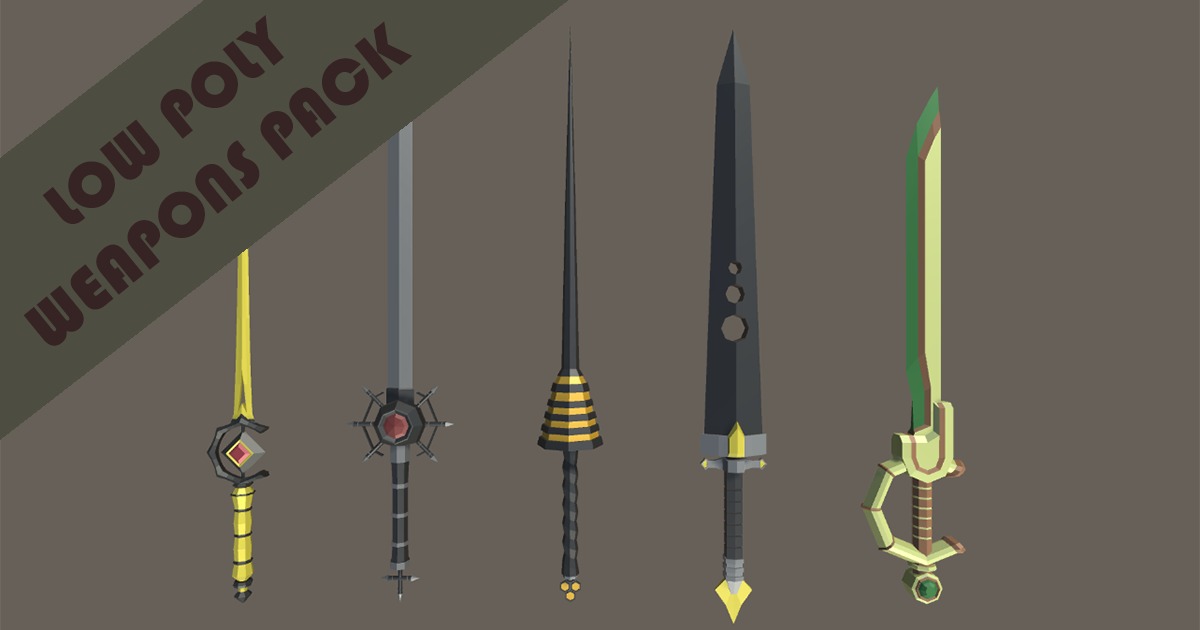 Free Low Poly Fantasy Swords | 3D Weapons | Unity Asset Store