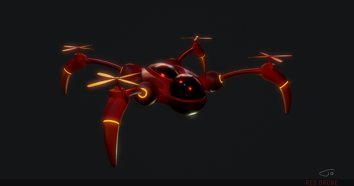 Red Drone | 3D Props | Unity Asset Store