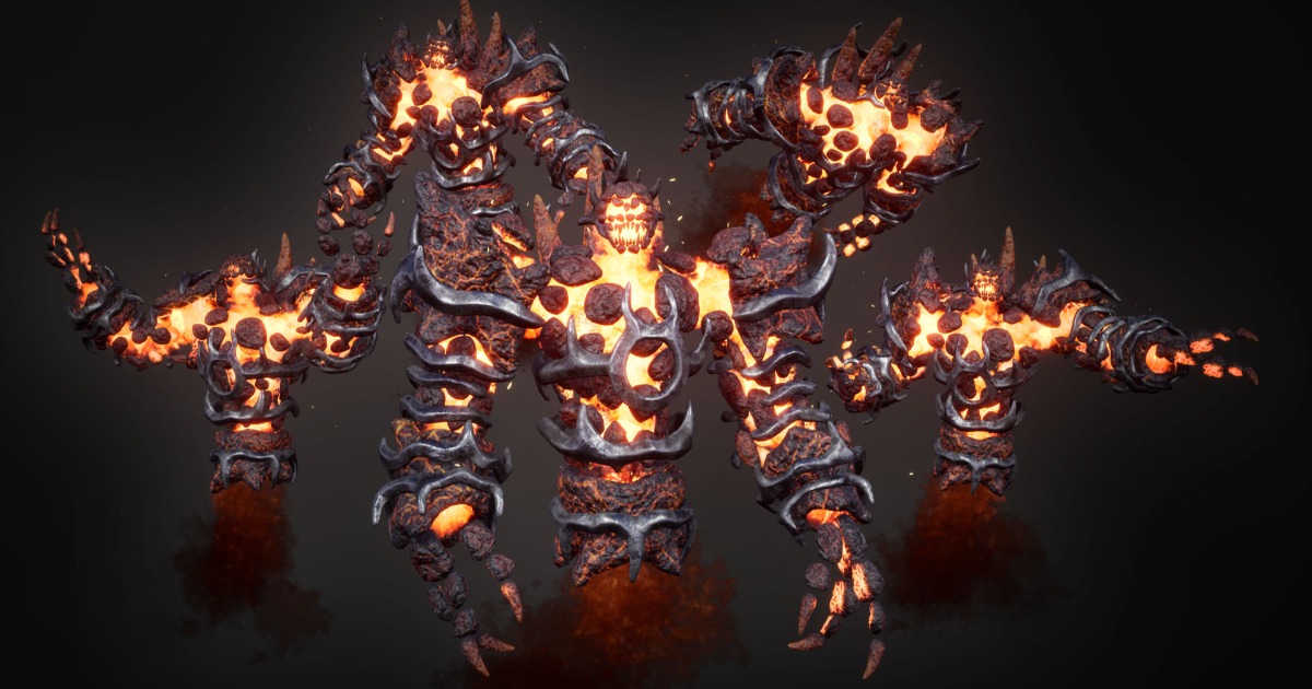 Hell demonic golem warrior | 3D Creatures | Unity Asset Store