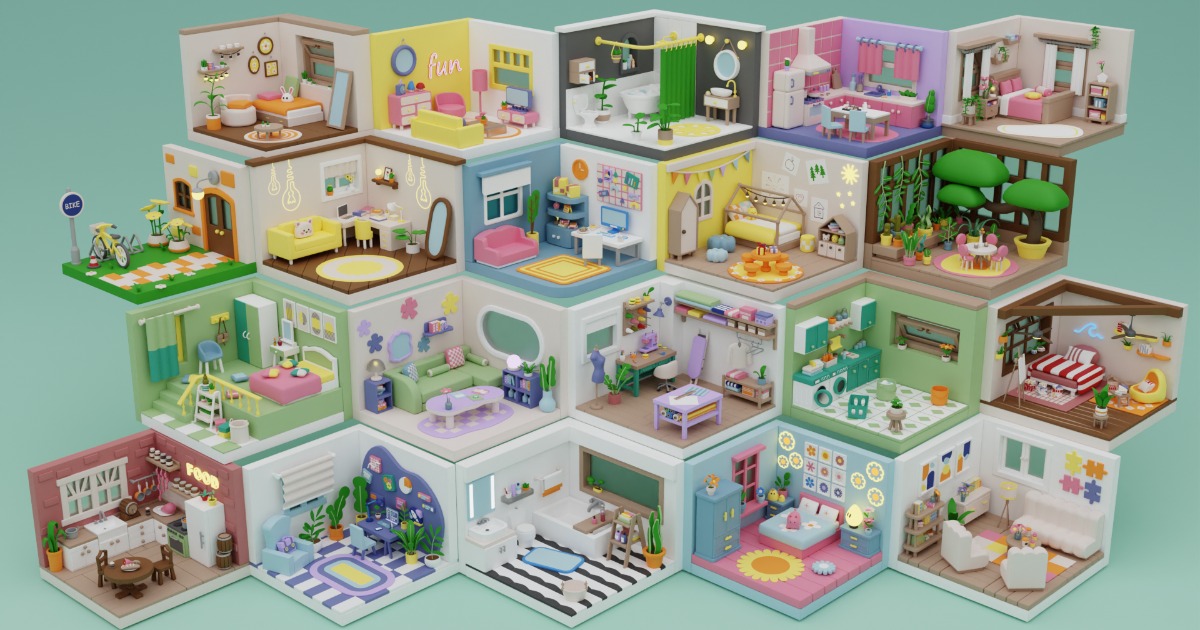 Cozy Cartoon Rooms Interior 3 | 3D Interior | Unity Asset Store