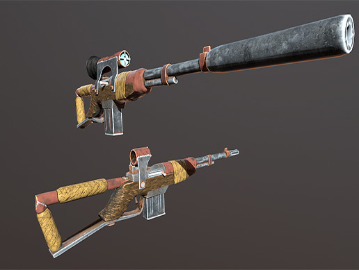 Hand-Made Survival Sniping Rifle | 3D Guns | Unity Asset Store
