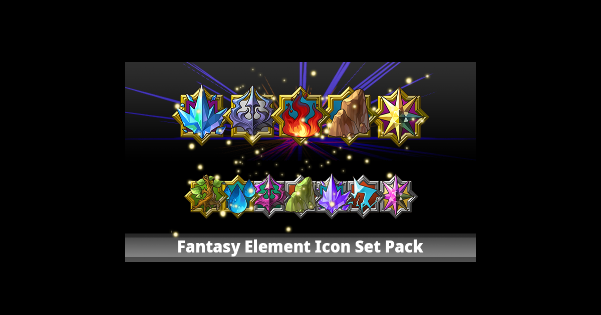 Fantasy Element Icon Set Pack | 2D Icons | Unity Asset Store