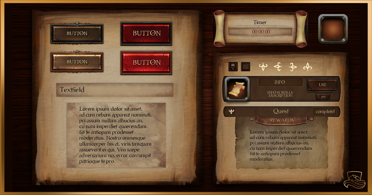Pirate Journal UI 2.0 | 2D GUI | Unity Asset Store