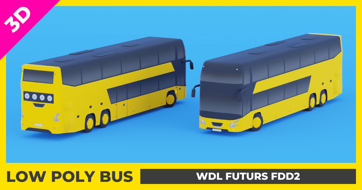 Low Poly Bus - WDL Futurs FDD2 | 3D Land | Unity Asset Store