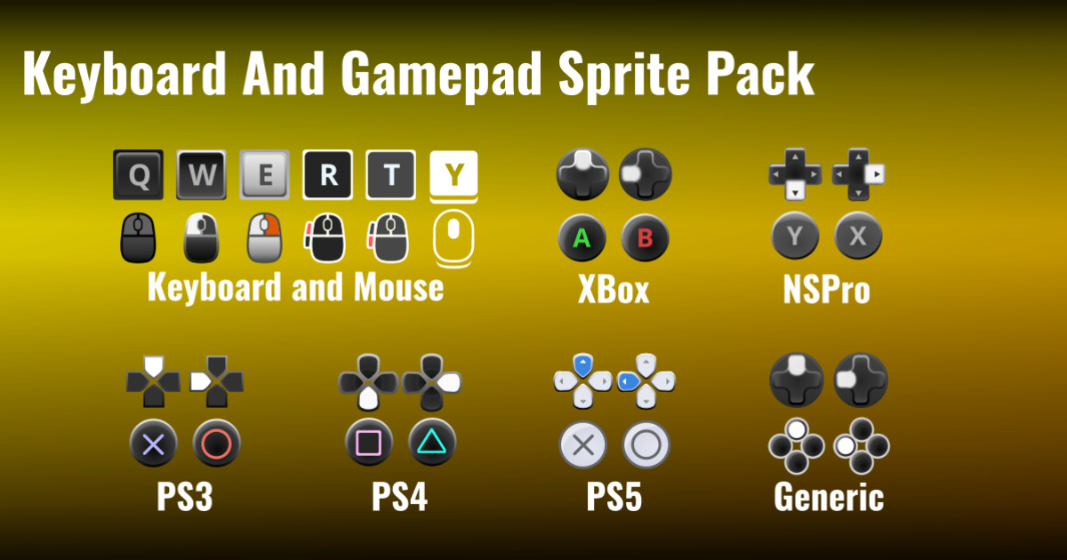 Keyboard And Gamepad Sprites Vol1 2d Icons Unity Asset Store