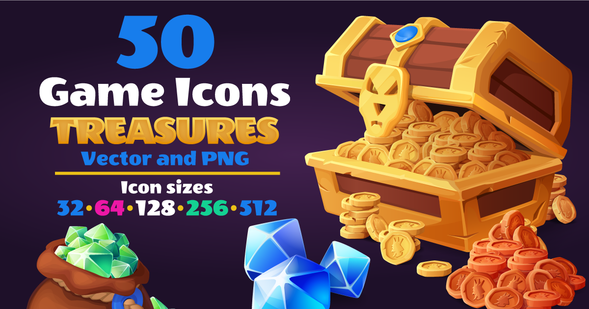 Treasures Vector Sprites | 2D Icons | Unity Asset Store
