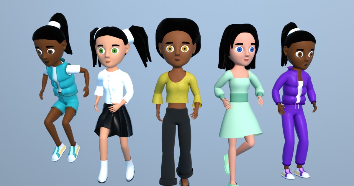Cartoon Modular Female Character | 3D Characters | Unity Asset Store