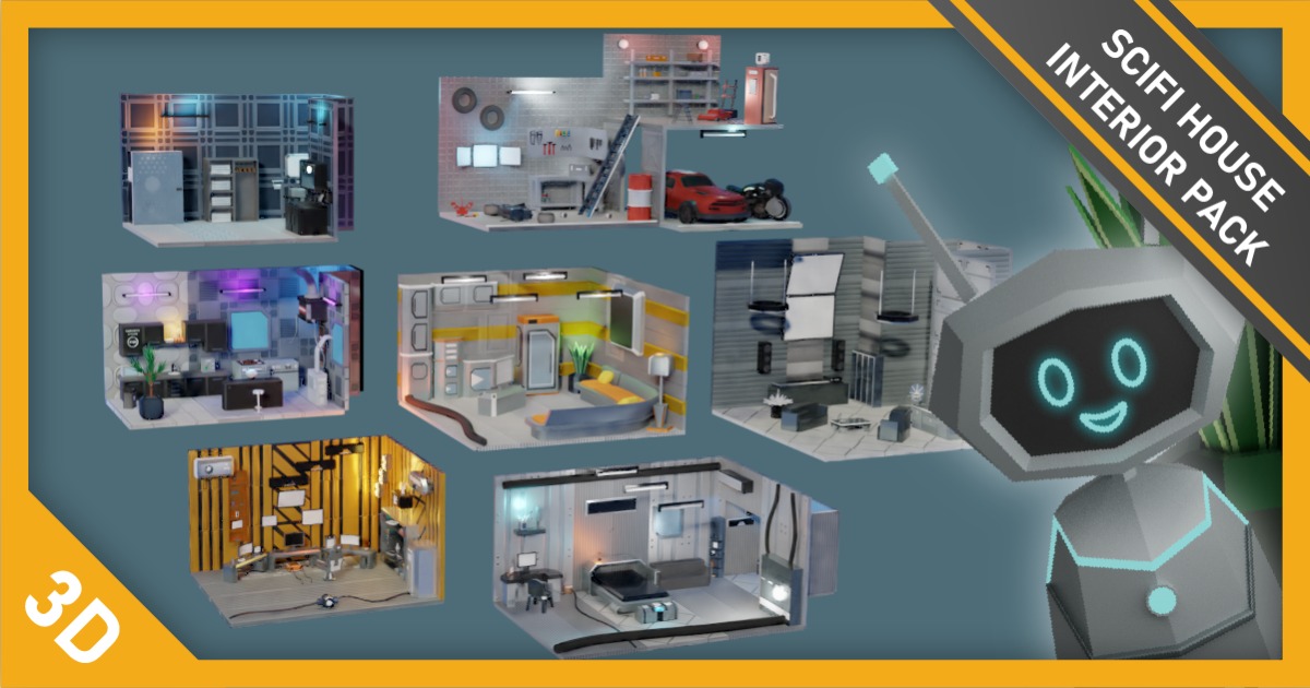Mini Sci-Fi House Interior Pack | 3D Sci-Fi | Unity Asset Store