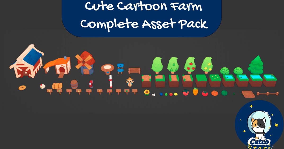 Cute Cartoon Farm - Complete Asset Pack | 3D Environments | Unity Asset ...