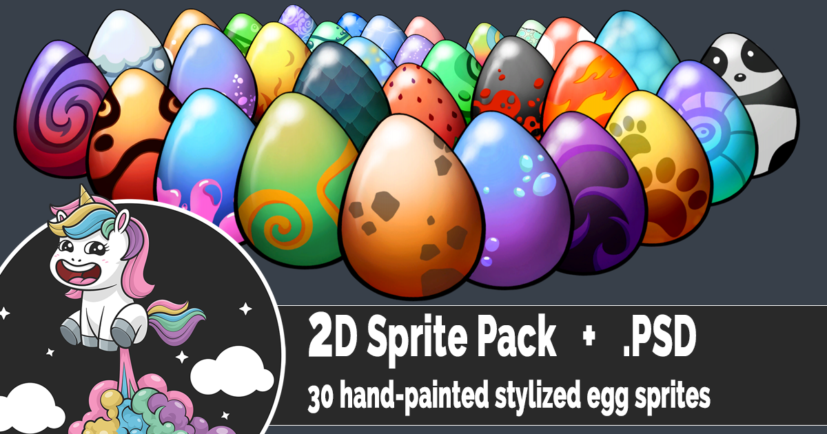 2D Sprite Pack – Hand-Painted Eggs | 2D | Unity Asset Store