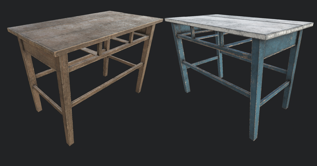 Old Wooden Table 1 PBR | 3D Furniture | Unity Asset Store