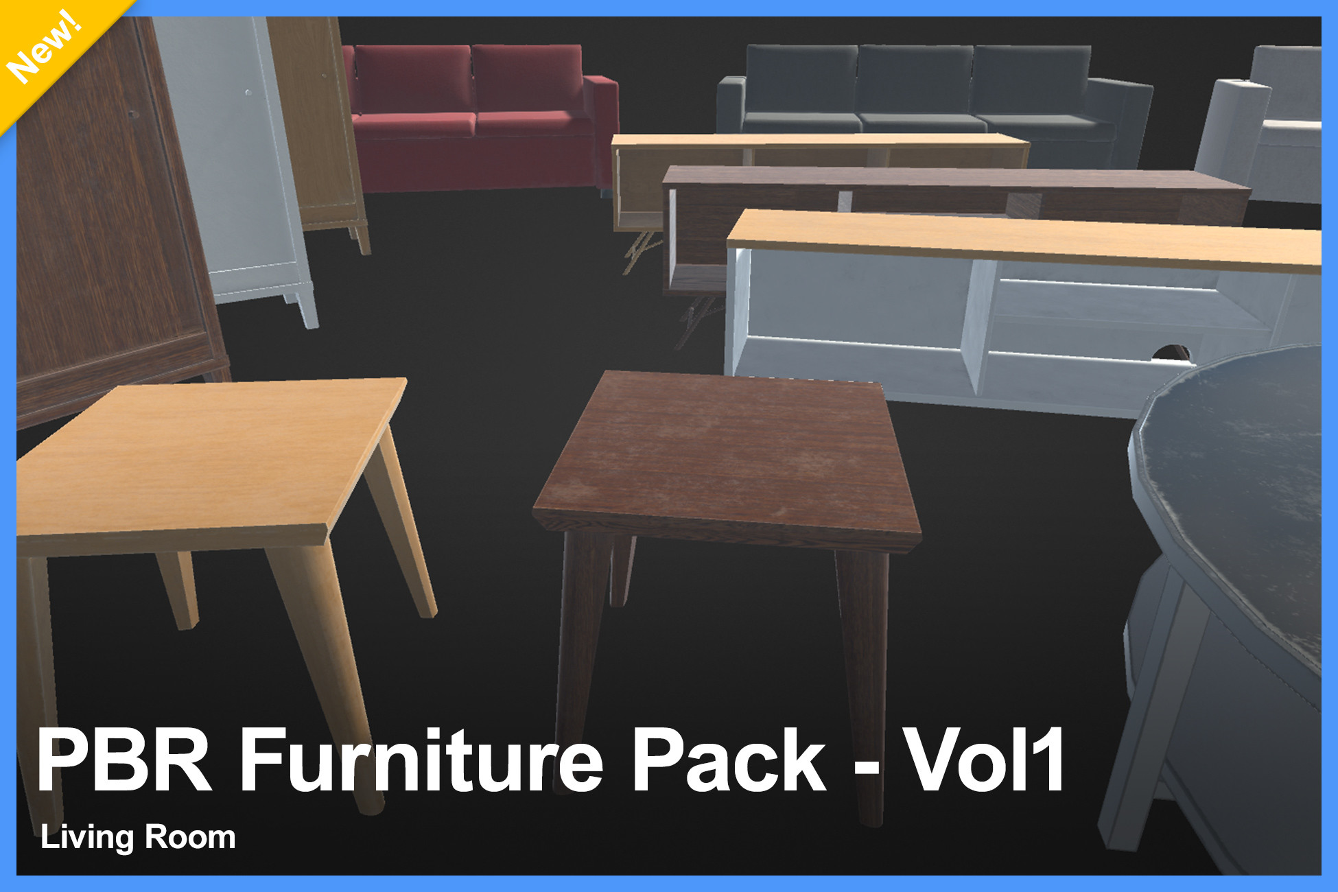 PBR Living Room Furniture Pack - Vol1 | 3D Furniture | Unity Asset Store