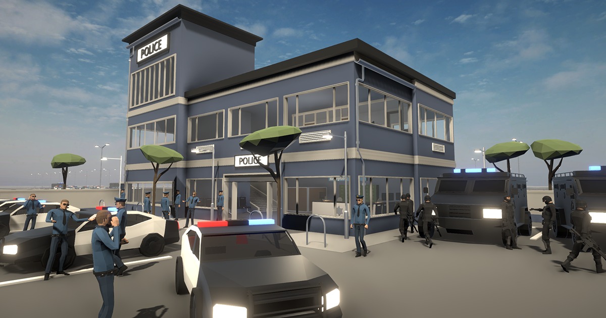 Police Station Pack - Stylized Low Poly | 3D Urban | Unity Asset Store