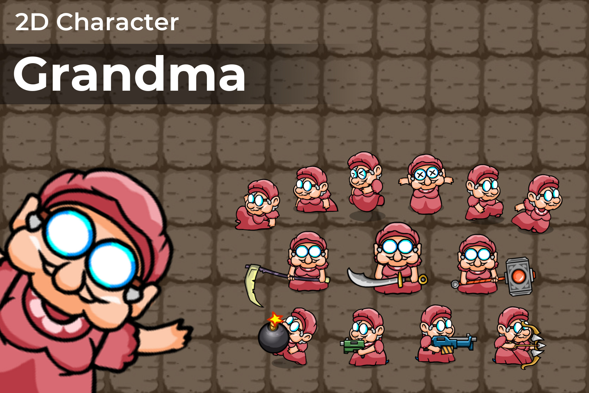 2D Character - Grandma | 2D Characters | Unity Asset Store