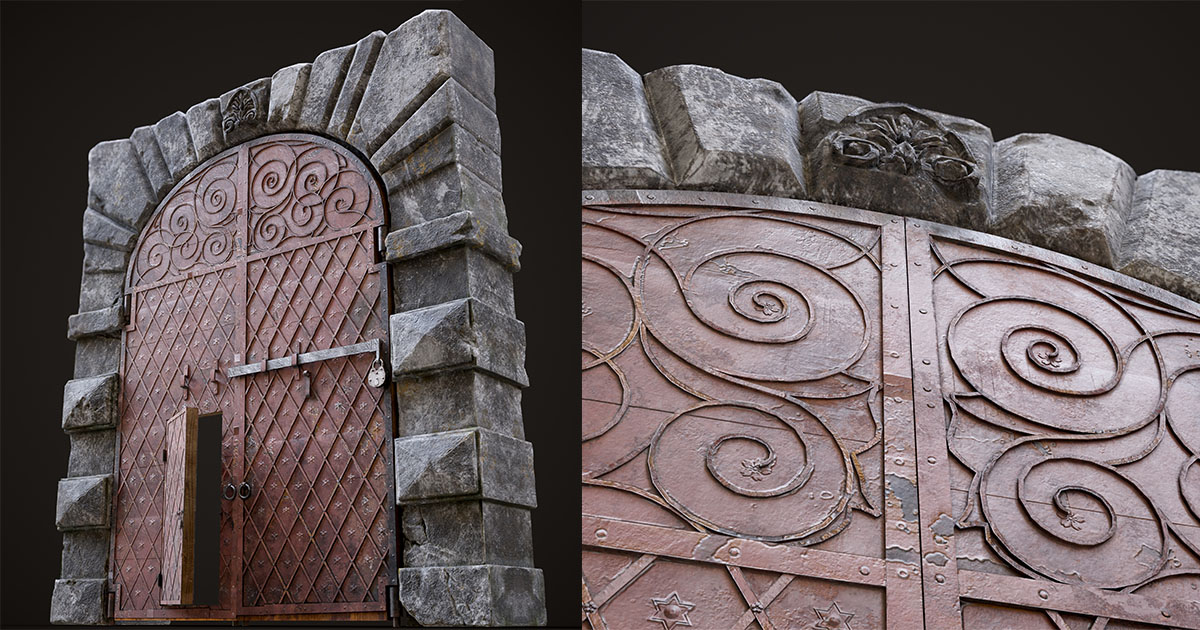 Medieval Fortress Gate Arched | 3D Props | Unity Asset Store