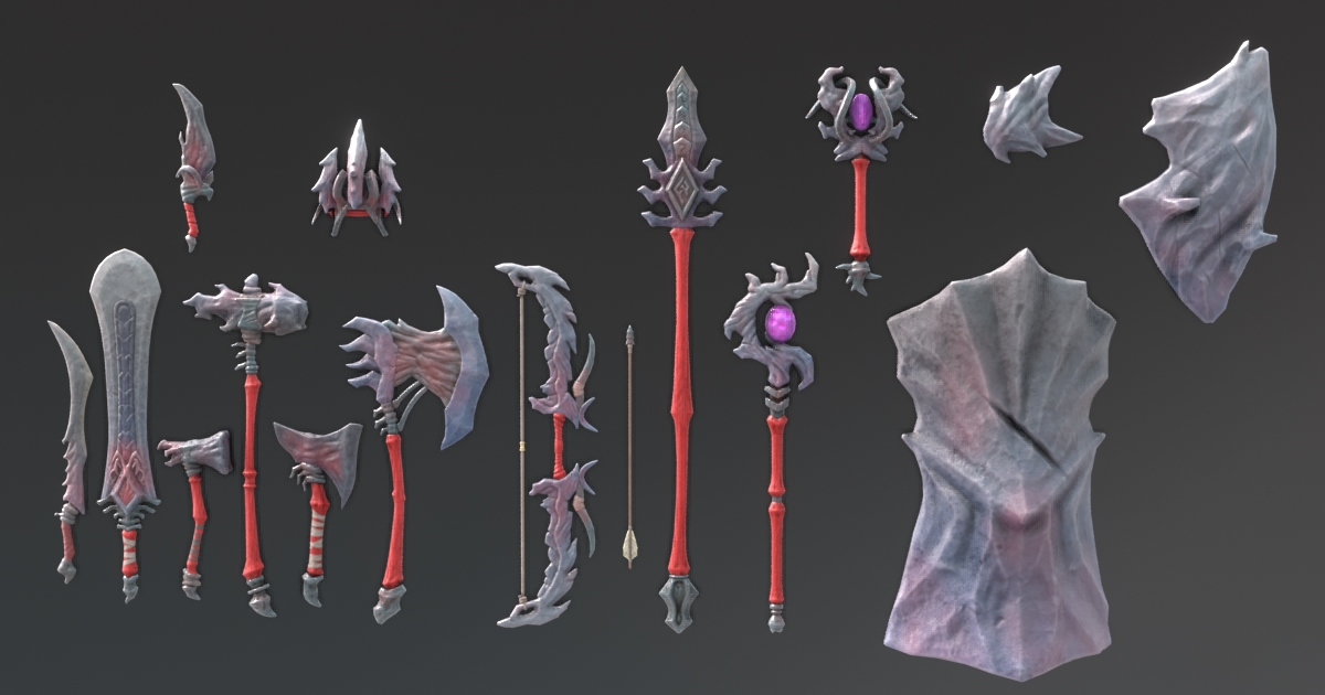 Fantasy Weapon Stone set | 3D Weapons | Unity Asset Store