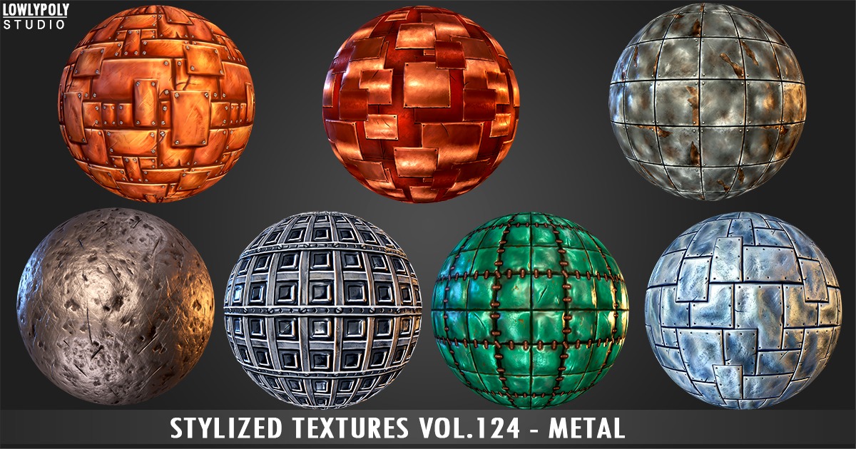 Metal Vol.124 - Stylized Textures | 2D 金属 | Unity Asset Store