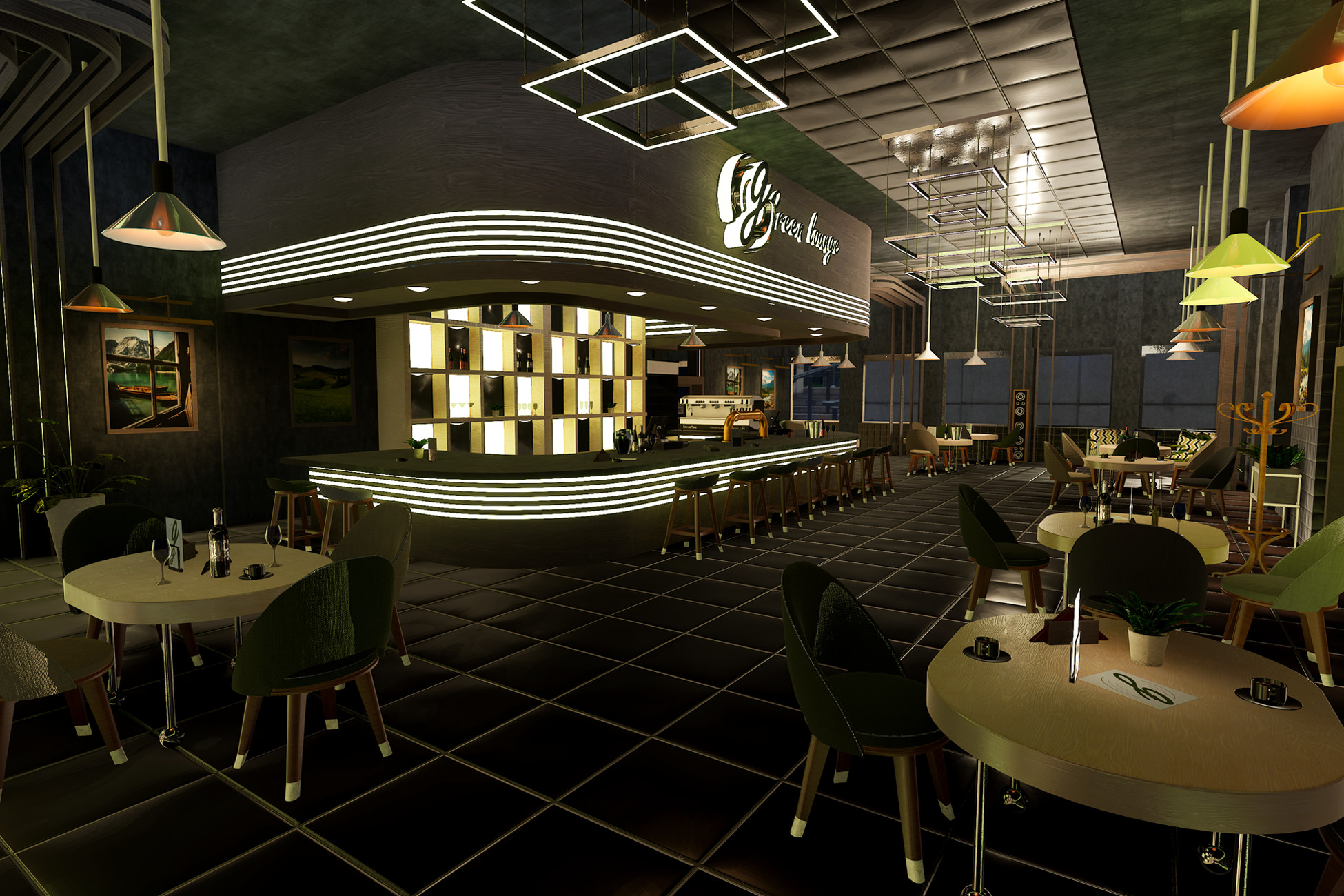 Green Lounge (HDRP) | 3D Urban | Unity Asset Store