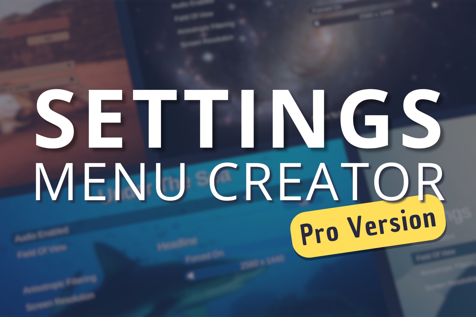 Settings & Options Menu Creator Pro | GUI Tools | Unity Asset Store