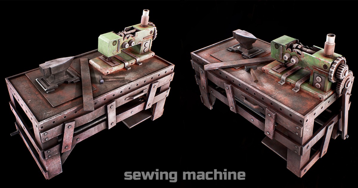 Sewing Machine table Low Poly | 3D Interior | Unity Asset Store