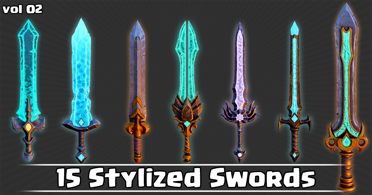 15 Stylized_Swords_VOL02 | 3D Props | Unity Asset Store